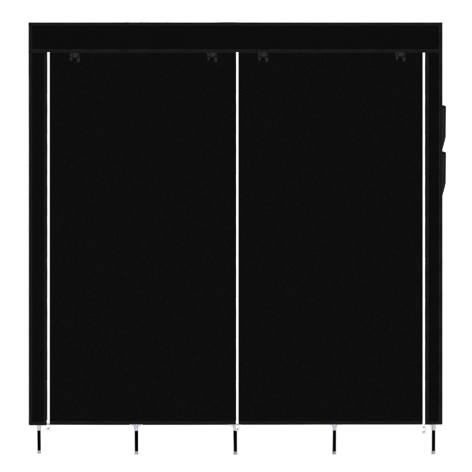 SECRET DESK 67" Wardrobe Closet for Hanging Clothes - Stand Up Closet, Pop Up Closet, Easy Lift Closet Box, Wardrobe Oversized Storage Basket, Wardrobe Closet with Drawers, Portable Wardrobe (Black)