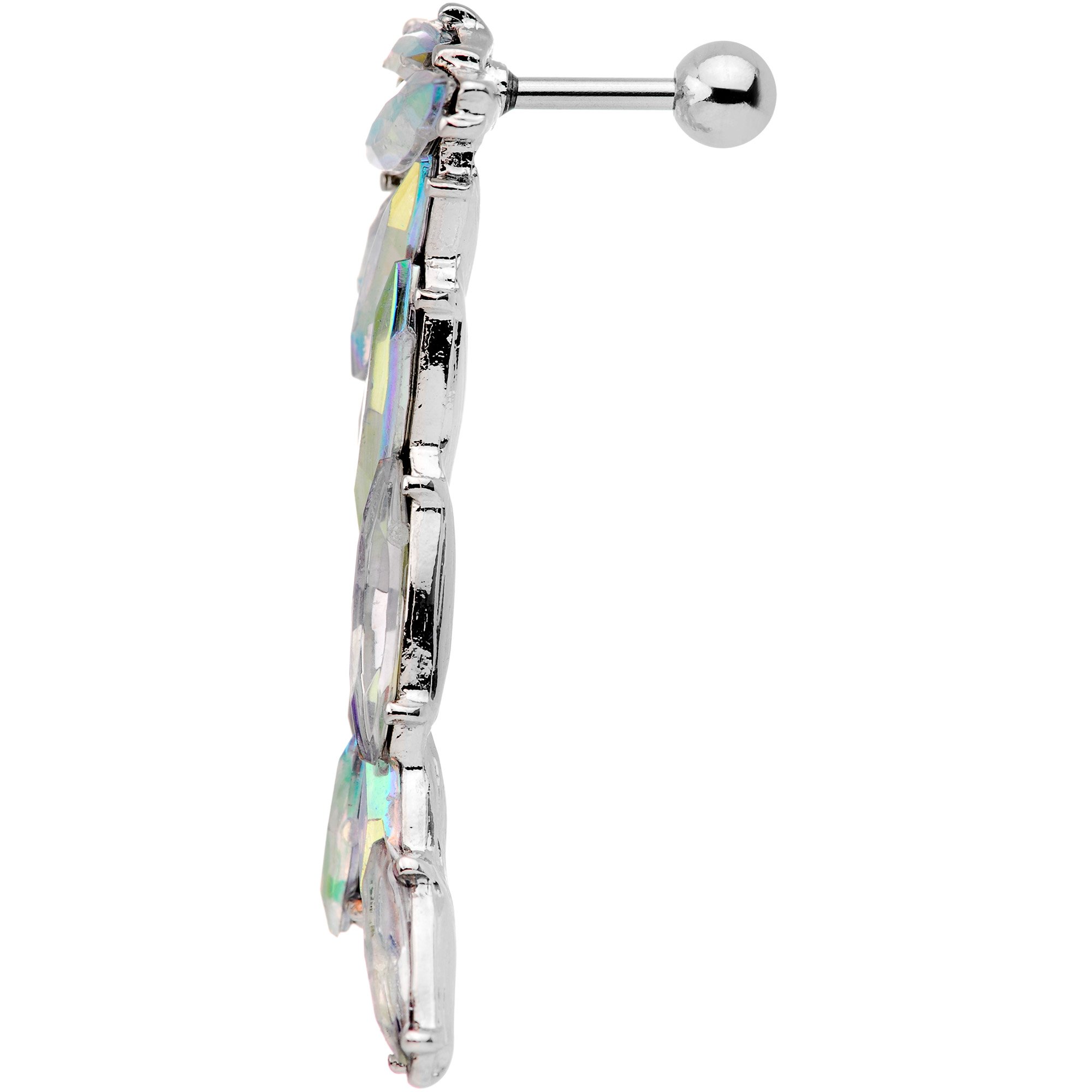 Body Candy 16G 316L Steel Helix Stud Dangle Tragus Cartilage Earring Womens Fan Body Jewelry 6mm