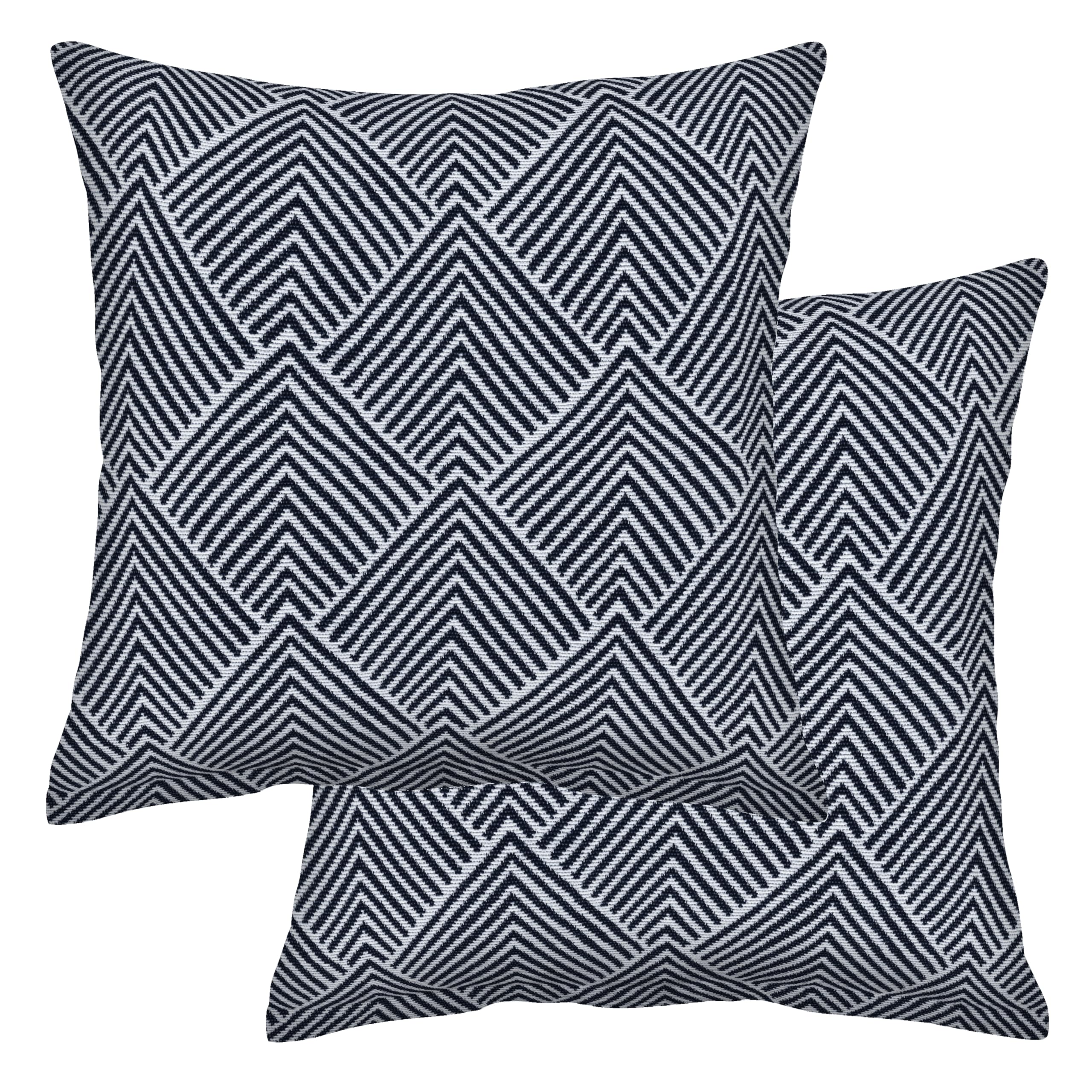 Honeycomb Indoor/Outdoor Tribal Diamond Midnight Blue Square Toss Pillow: Recycled Polyester Fill, Weather Resistant Pack of 2 Pillows for Patio Furniture: 16” x 16”