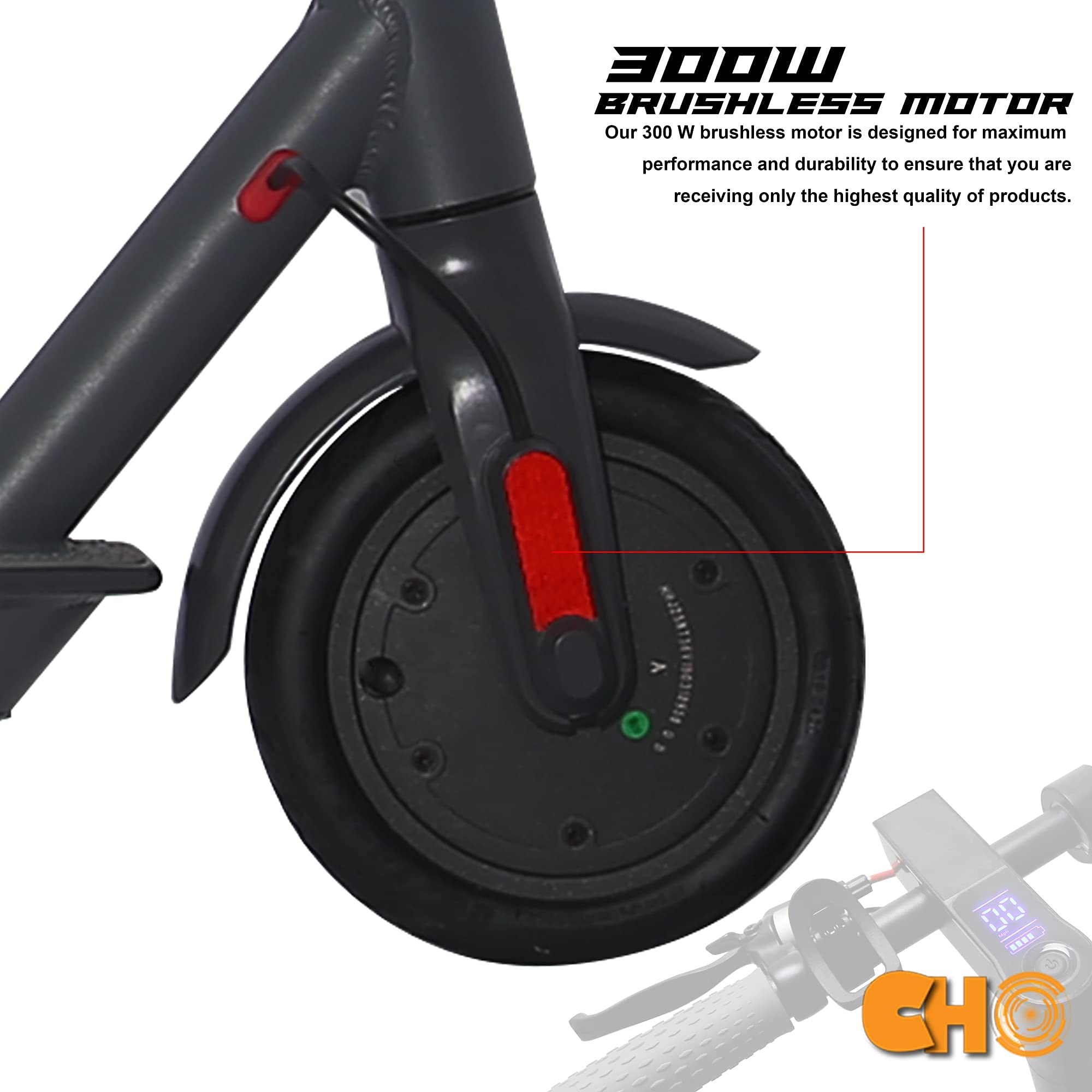 cho Electric Scooter for Adults Electric Long Range Portable Lightweight Foldable Folding Kick Scooter Commuter Electric Skateboard for Adults LED Light Safety Certified (Midnight)
