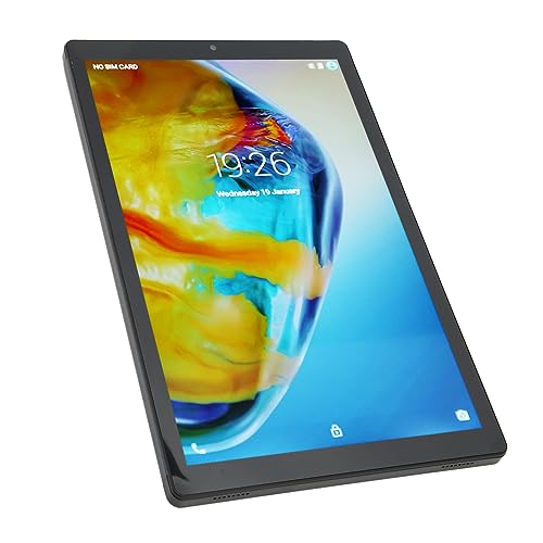 DAUZ Student Tablet, Octa Core CPU 10 Inch Black 5000mAh Office Tablet 4GB RAM 64GB ROM 3 Card Slots for Study (US Plug)
