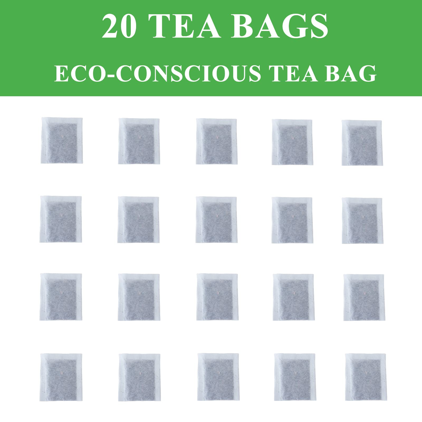 CHERSE, Green Tea Bags, Longjing Tea Bags, Dragon Well Tea Bags, 20 Count (Pack of 1)