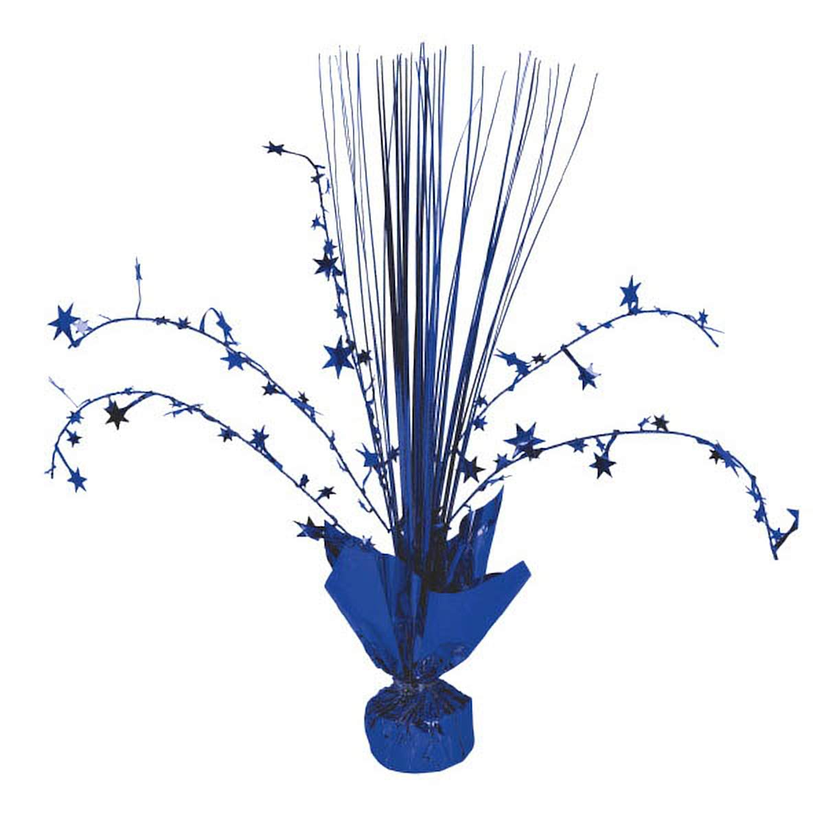 Bright Royal Blue Foil Spray Centerpiece - 12" (12 Pc) - Elegant & Eye-catching Party Decor - Perfect for Weddings, Birthdays & Holidays
