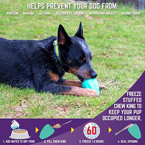 Chew King Premium Treat Dog Toy, XL, Extremely Durable Natural Rubber Toy, Pack of 2, All Breed Sizes