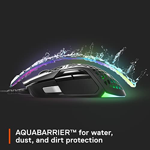 SteelSeries Aerox 5 - Lightweight Gaming Mouse - 18000 CPI -- TrueMove Air Optical Sensor - Ultra-lightweight Water Resistant Design - Universal USB-C Connectivity