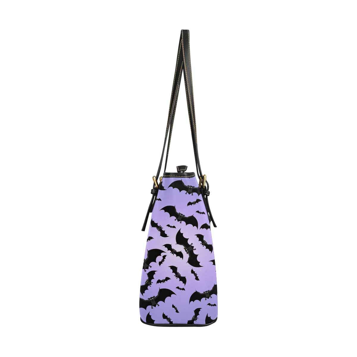 InterestPrint Women Tote Bags Top Handle Handbags PU Leather Purse Halloween Bats