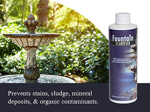 Fountain Water Clarifier - 8 Ounces - Water Treatment for Fountains & Birdbaths, Prevent White-Scale Buildup, Stains, Cloudy Water, Foam & Other Water Conditions