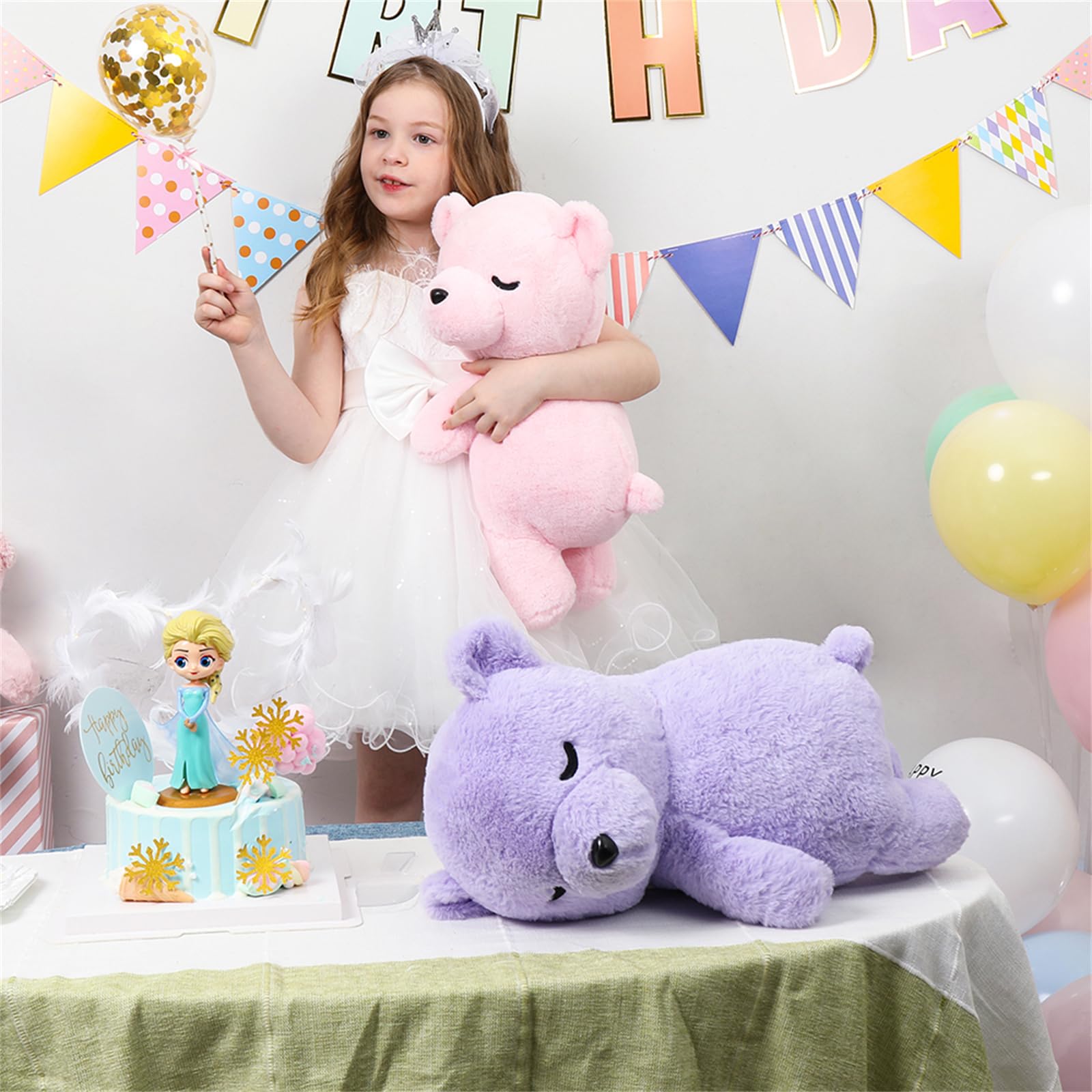 Tezituor 20 inch Teddy Bear Stuffed Animals, Large Stuffed Koala Bear Plush Toy Soft Purple Teddy Bear Plush Hugging Pillow Gift for Kids