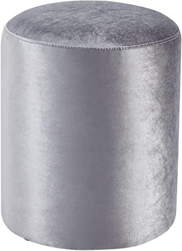Get Set Style Modern Round Ottoman with Soft Padded Seat, Multifunctional Vanity Chairs for Makeup, Upholstered Footrest Stool Ottoman Foot Stool for Living Room, Bedroom