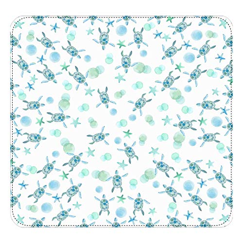 InterestPrint Women's Watercolor Sea Turtles Starfish Sea Life Clutch Wallet Wrist Strap Long Purse