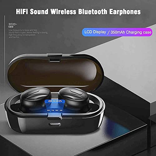 Hoseili? 2022 new edition Headphones Bluetooth 5.0 in-Ear Stereo Sound Microphone Mini Wireless Earbuds with Headphones and Portable Charging Case for iOS Android PC. XGB7