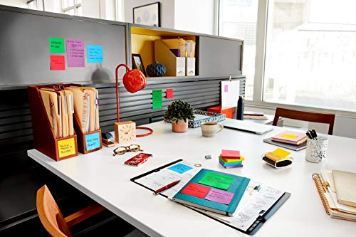 Post-it Super Sticky Pop-upNotes, 3x3 in, 6 Pads, 2x the Sticking Power, Playful Primaries, Primary Colors (Red, Yellow, Green, Blue, Purple), Recyclable (R330-6SSAN)