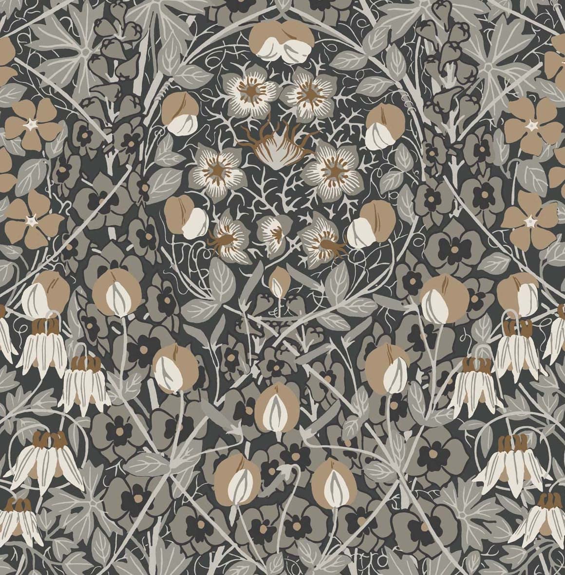 NextWall Tulip Garden Floral Peel and Stick Wallpaper (Wrought Iron & Chamois)