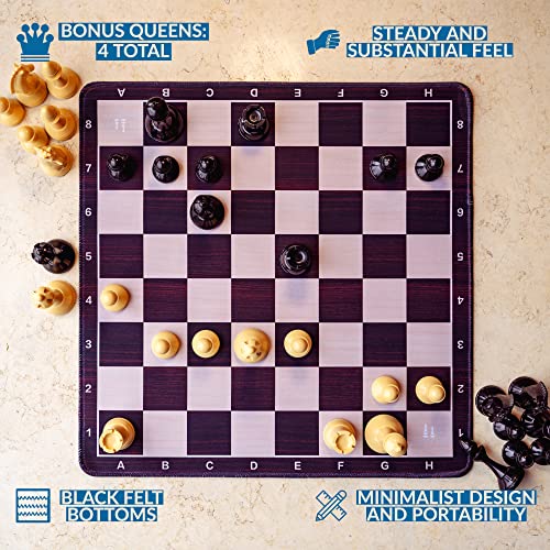 Prevision Chess - Chess Sets for Adults Unique Themed - Ecliptic Design Exotic Chess Set - 34 Weighted Chess Pieces - Roll Up Chess Boards for Adults - Travel Chess Set for Kids