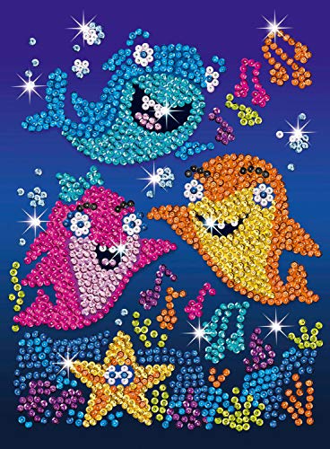 Sequin Art Red Baby Sharks, Sparkling Arts and Crafts Kit; Creative Crafts for Adults and Kids