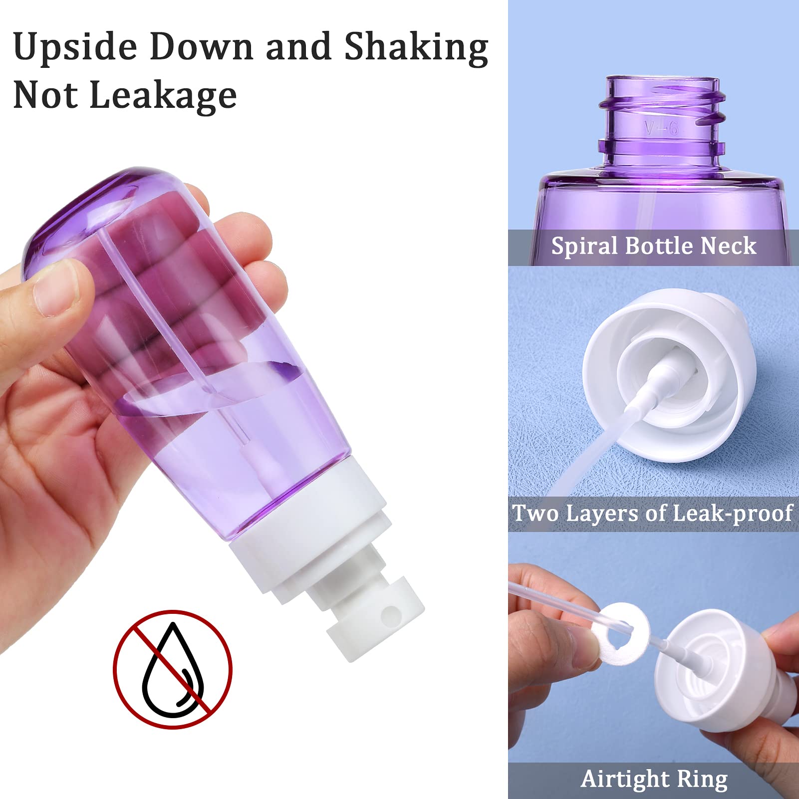 Cosywell Fine Mist Spray Bottle TSA Approved 3.4oz/ 100ml Empty Cosmetic Travel Bottles Set 27 Pack TSA Approved Travel Containers