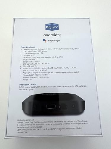 BOXY Android TV Box, Streaming Media Player 4K, Dune HD Media Center, Mini PC, AV1, USB 3.0, Ethernet, MKV/ISO 4K DV P7 FEL AFR, HDR10+, DTS, Netflix in 4K Dolby Vision & Atmos, Voice