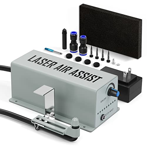 ORTUR Selected Laser Air Assist for Laser Cutter, 16L/min Airflow Air Assist Pump Kit for Most Laser Engraver and Cutter, Low Noise, Clean Surface & Smooth Edge