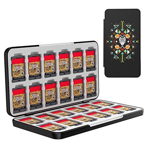 TiMOVO 24 Game Card Case for Nintendo Switch OLED 2021/Switch/Switch lite, 24 Game Holder Cartridge Case for Switch Game Cards and 24 SD Cards, Compact & Portable Game Storage Case Box, Wolf