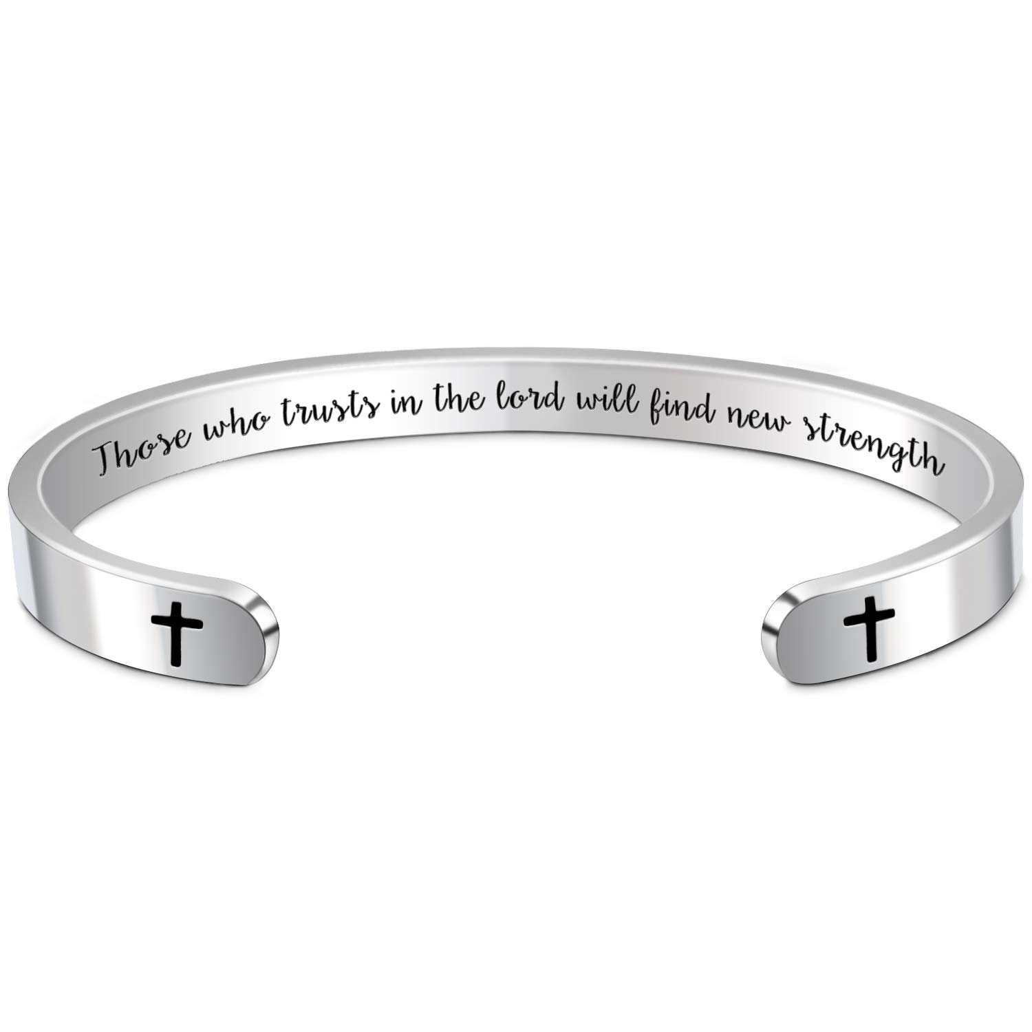 Btysun Christian Bracelets for Women Inspirational Teen Gifts Womens Bracelets Personalized Religious Gifts for Her Inspirational Cuff Bangle Bible Verse Mantra Quotes Engraved Jewelry