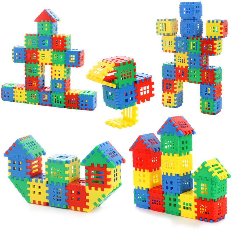 Building Blocks, Tile Early Education and Development Toy Set, Waffle Building Blocks, Gifts for Boys and Girls,(70pcs)-08