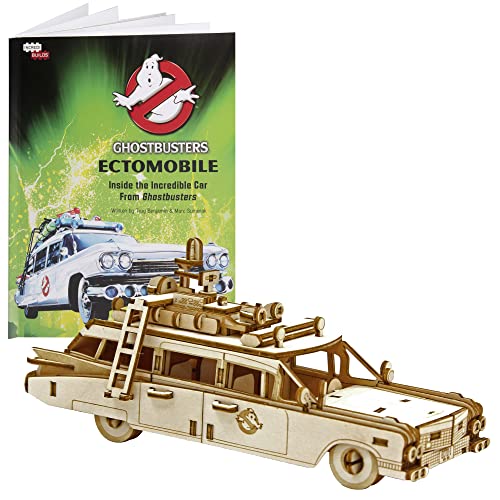 Ghostbusters Ectomobile 3D Wood Puzzle & Model Figure Kit (137 Pcs) - Build & Paint Your Own 3-D Movie Car Toy - Holiday Educational Gift for Kids & Adults, No Glue Required, 12+