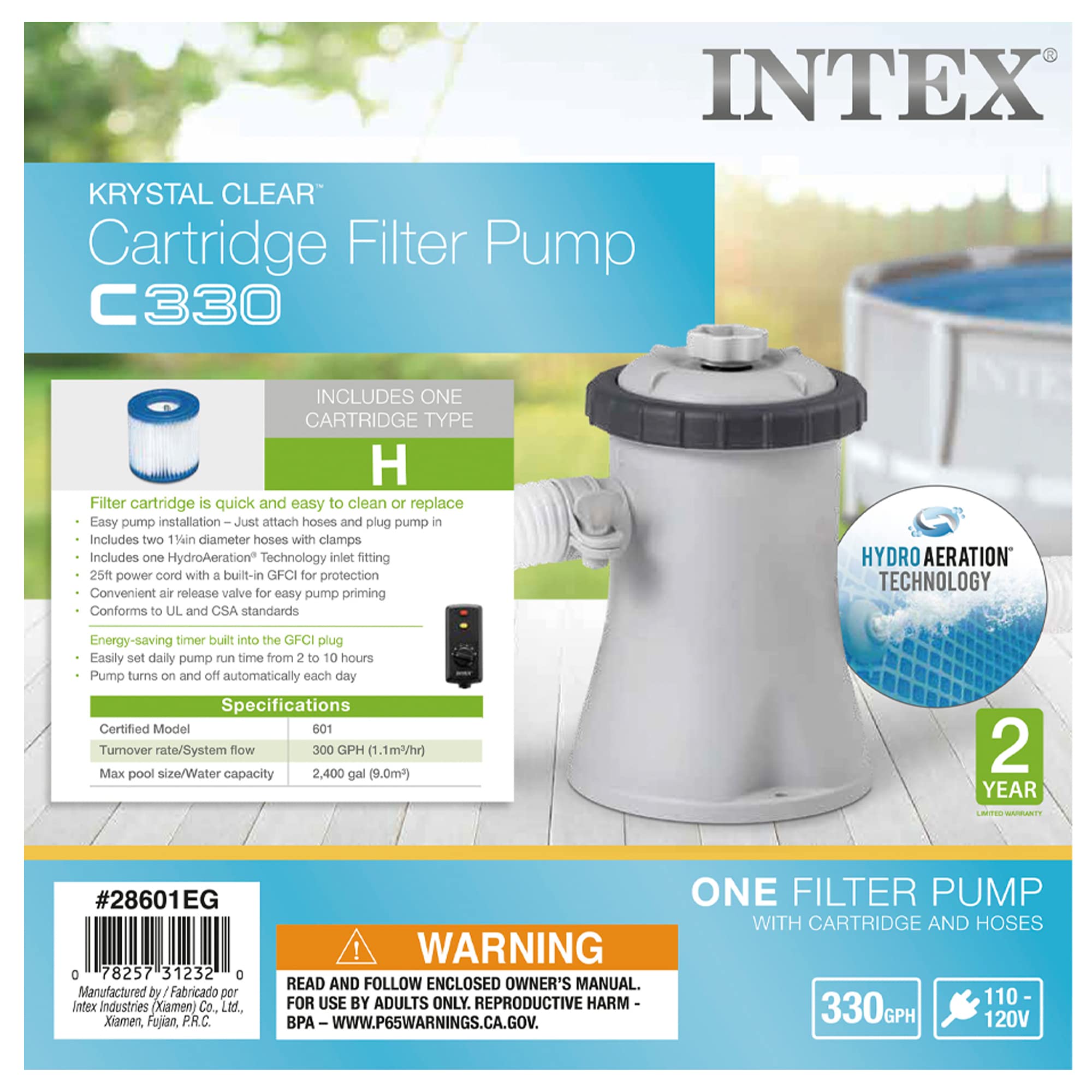 Intex Easy Set 6 Foot x 20 Inch Round Inflatable Above Ground Outdoor Backyard Swimming Pool with 330 GPH Easy Set Cartridge Filter Pump