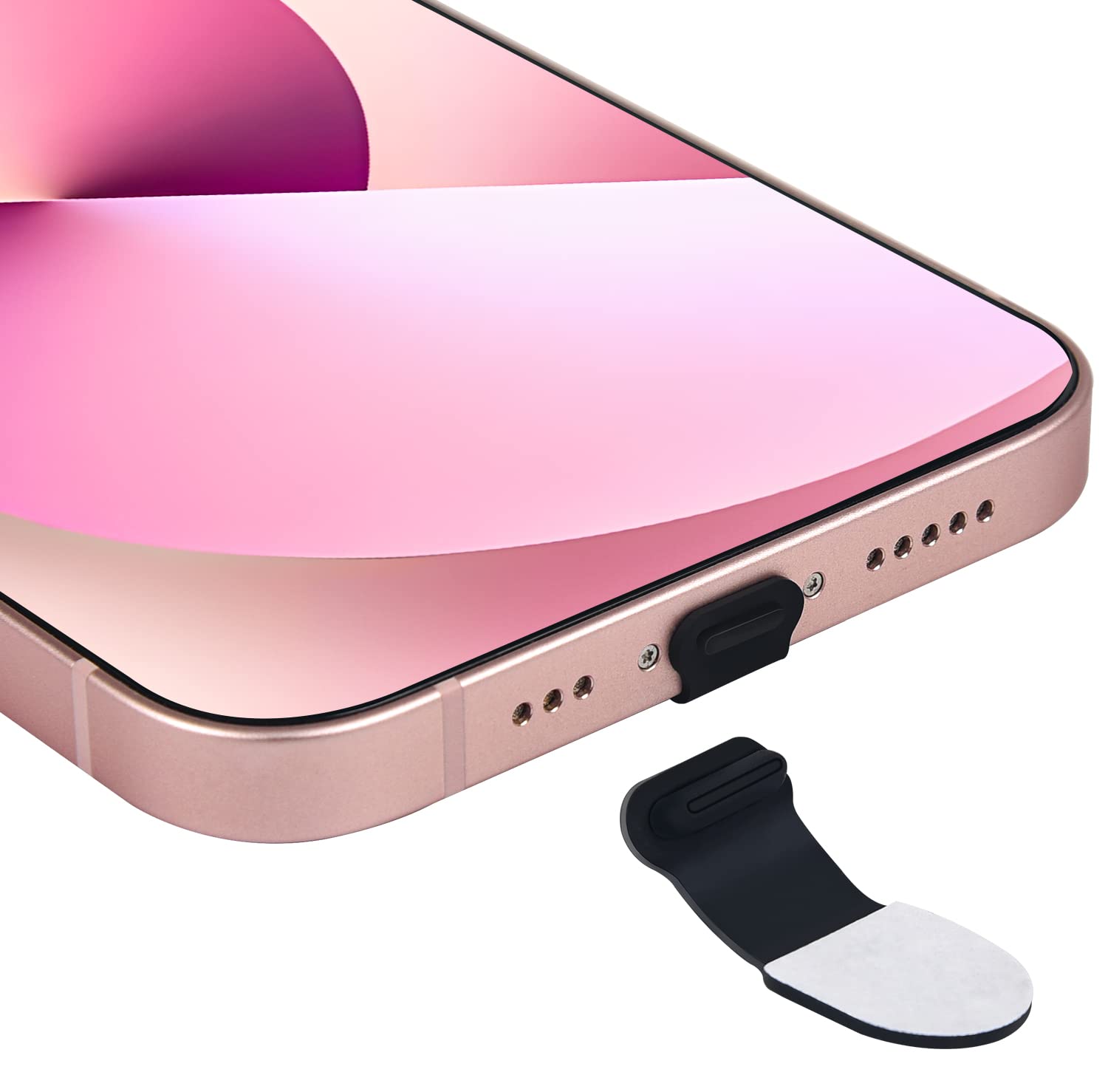 CaseBuy Anti-Lost Dust Plug Compatible with Apple iPhone 14, 14 Pro Max, 13, 13 Pro Max, 12, 12 Mini, 11, X, XS, XR, 8, 7, iPhone Charging Port Dust Accessories | Silicone iPhone Dust Plugs