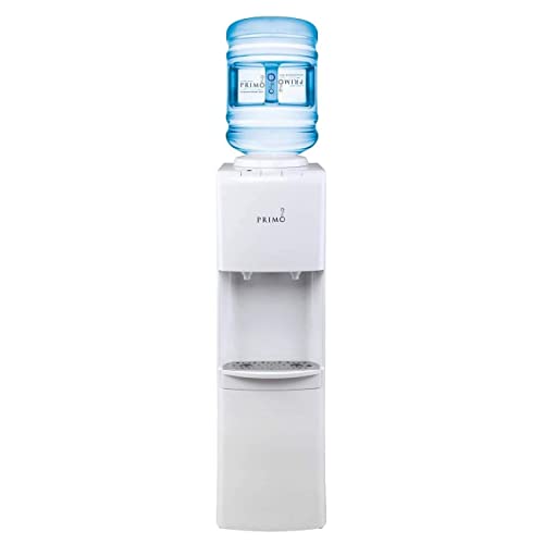 Primo Top-Loading Water Dispenser - 2 Temp (Hot-Cold) Water Cooler Water Dispenser for 5 Gallon Bottle w/Child-Resistant Safety Feature, White