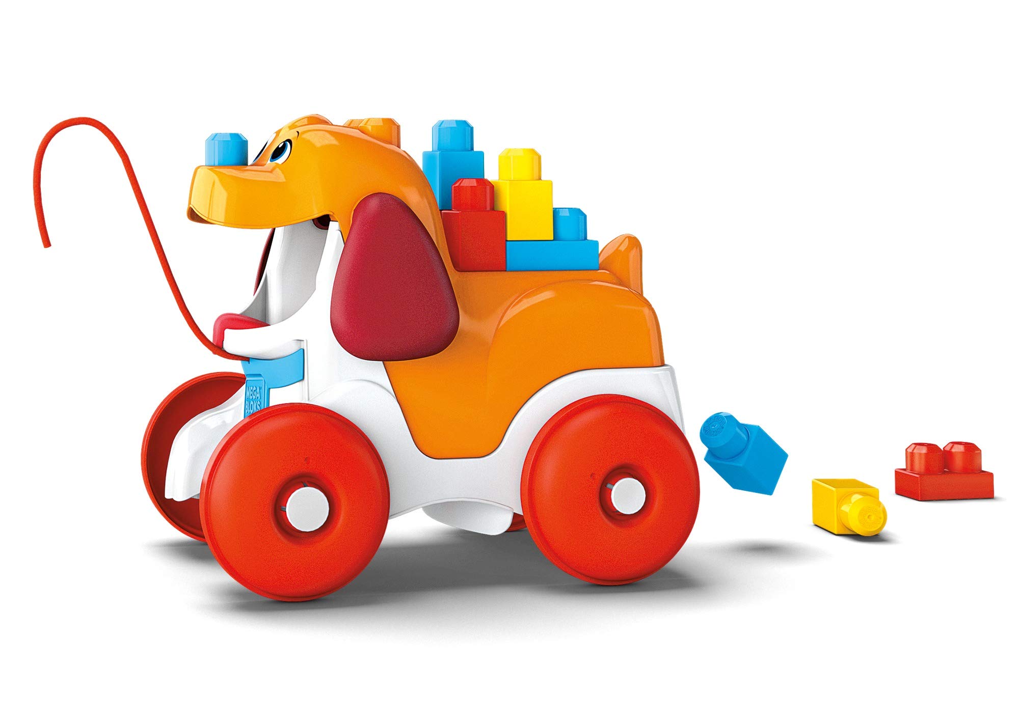Mega Bloks Pull-Along Puppy Preschool Building Set with Block Pooping, Multi (GNW63)