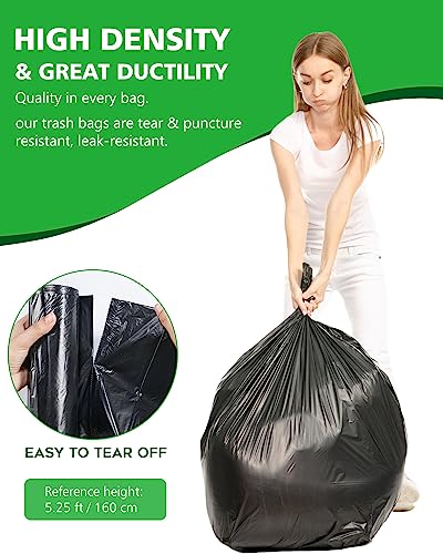 Kitchen Trash Bags 15-17 Gallon 40 Count, AYOTEE Garbage Bags Tall Kitchen Unscented Large plastic Trash Bags recycling bags Wastebasket Bin 40-68 Liners for Kitchen Home Lawn Leaf Bags (Black)
