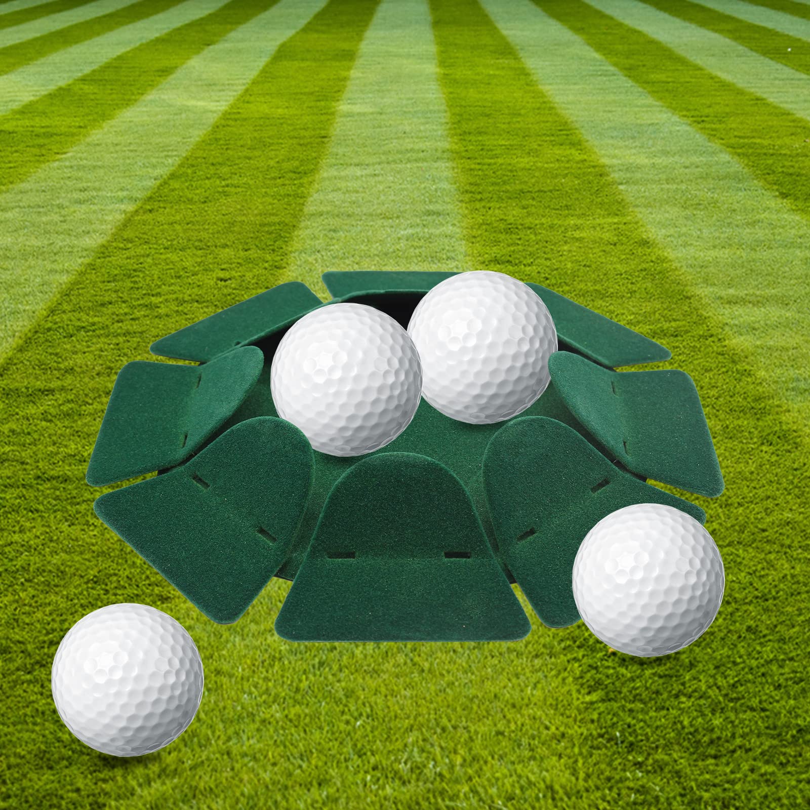 Coufce Green Golf Putting Cup, All-Direction Golf Practice Hole, Golf Training Hole Surface Flocking for Indoor, Outdoor(3Pcs)