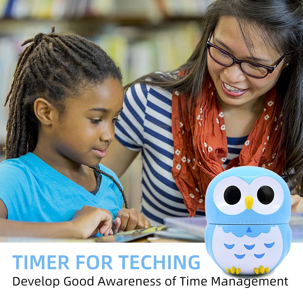Dolovemk Kitchen Timer,Analog Timer,60 Minute Wind Up Timer Egg Timer-Loud Ring Timers,No Batteries Required 100% Mechanical (Owl)