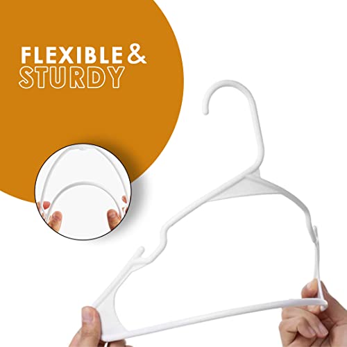 Plastic Hangers 50 Pack Heavy Duty Clothes Hangers - Streamline Your Closet with Durable,Flexible, Non-Slip, Space-Saving Design for Shirts, Pants, Dresses, and More