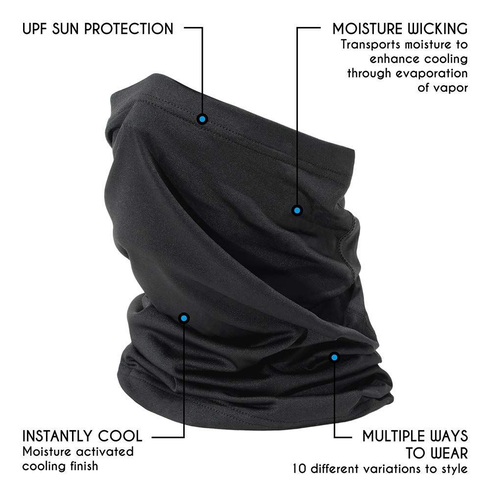 BUILTCOOL Mesh Cooling Buff and Neck Gaiter – Moisture Wicking Face Covering with UPF Sun Protection