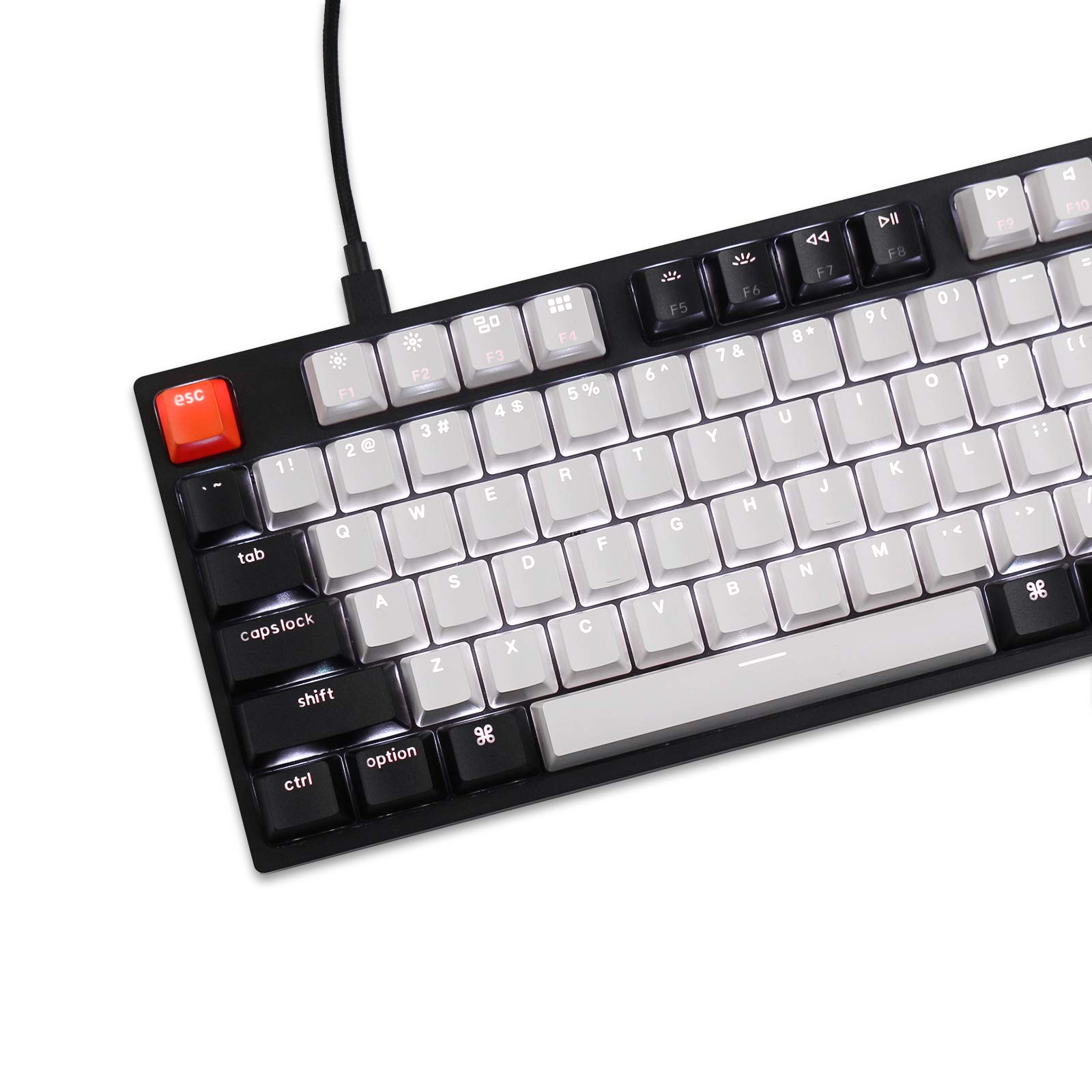 Keychron C1 Hot-swappable Wired Mechanical Keyboard with Gateron G Pro Blue Switch/Double-Shot ABS Keycaps/White Backlight/USB Type-C Cable, Tenkeyless 87 Keys Computer Keyboard for Mac Windows PC