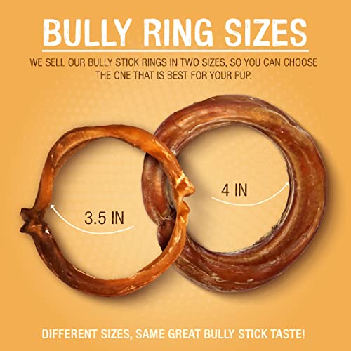 Pawstruck Bully Stick Rings for Dog (10 Pack) Pet Food, Natural Bulk Dog Dental Treats & Healthy Chew, Best Thick Low-Odor Pizzle Stix, Free Range & Grass Fed Beef, 1 Pounds