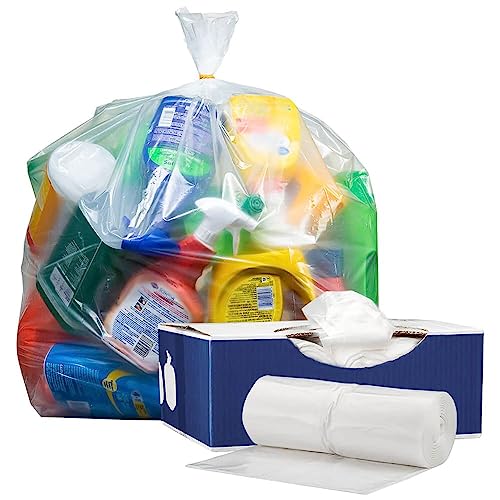 Plasticplace 55-60 gallon Trash Bags β 1.5 Mil β Clear Heavy Duty Garbage Can Liners β 38β x 58β (50Count)