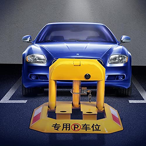 Folding Parking Barrier Removable Parking Space Lock,Car Park Driveway Guard Saver,Manual Parking Blocker,Anti-Pressure Parking Lock W/Reflective Markers