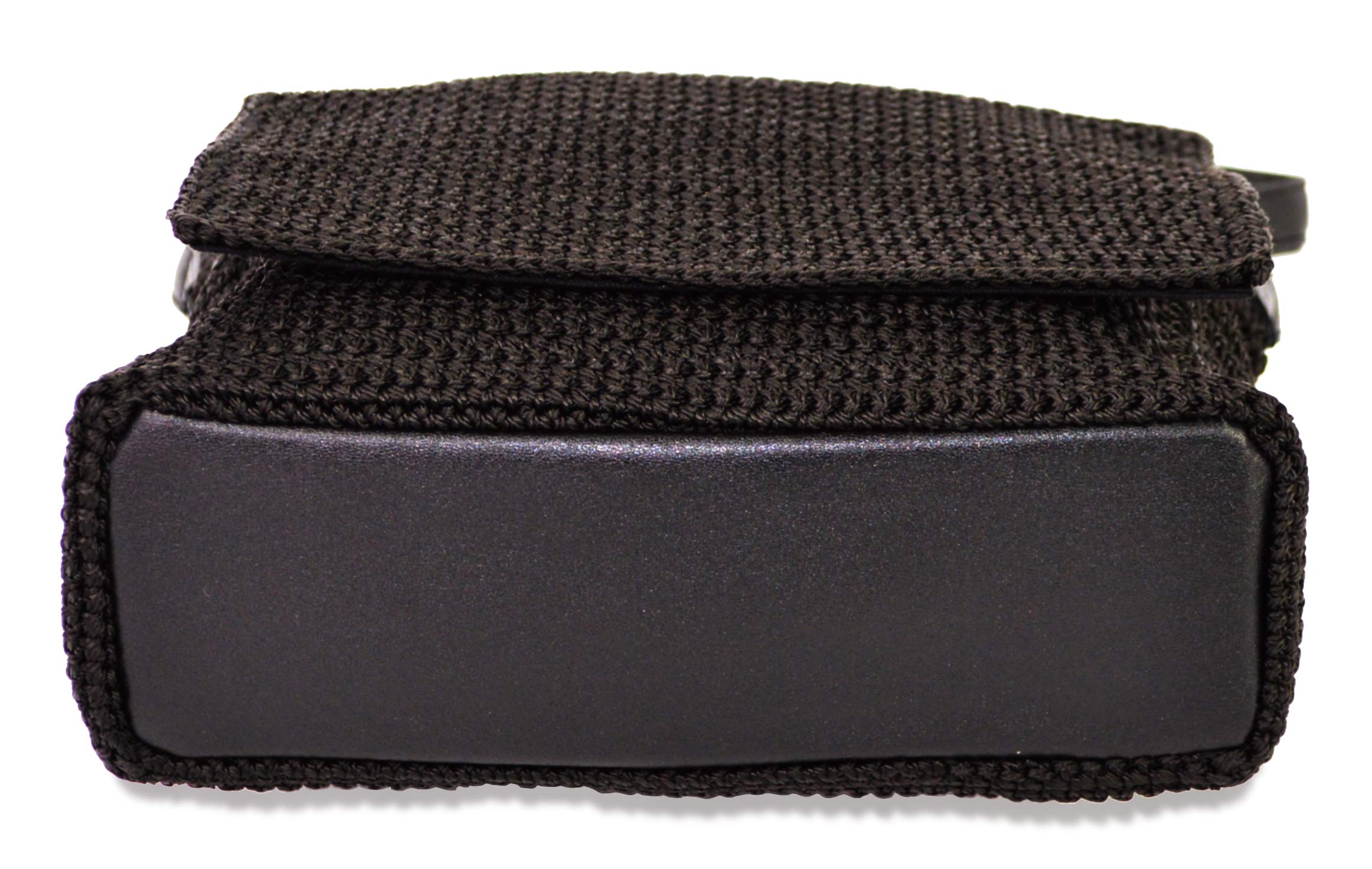 Rising Phoenix Industries Cute Black Crochet Crossbody Bag with Zipper and Flap Closure, Boho Style Handbag Purse with Faux Leather Strap