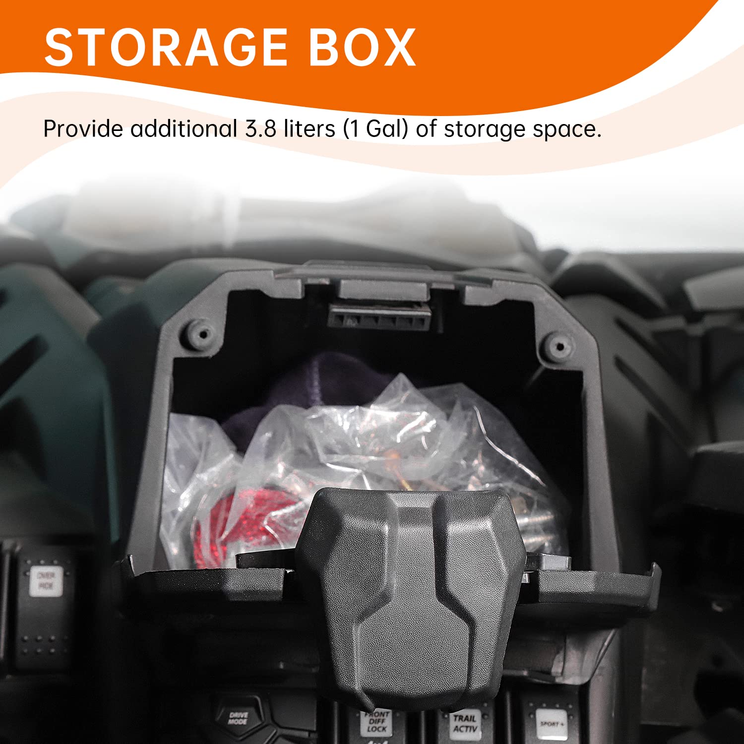 CUSAUTV X3 Electronic Device Tablet Phone Holder GPS Mount Compatible with 2017-2024 Can Am Maverick X3 / X3 Max DS MR RC Turbo R Accessories with Storage Box Organizer Tray,Replace for #715002874