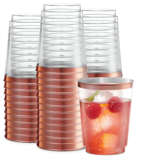 PLASTICPRO Disposable Plastic Tumblers (Rose Gold, 100)