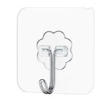 Generic Versatile 10-Pack Transparent Strong Adhesive Hooks Stylish & Practical for Bathroom, Kitchen, Doors, Cabinets