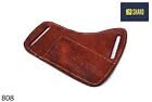 HANDMADE LEATHER ENGRAVED HORIZONTAL 6" SHEATH FOR FOLDING POCKET KNIFE BUCK 110