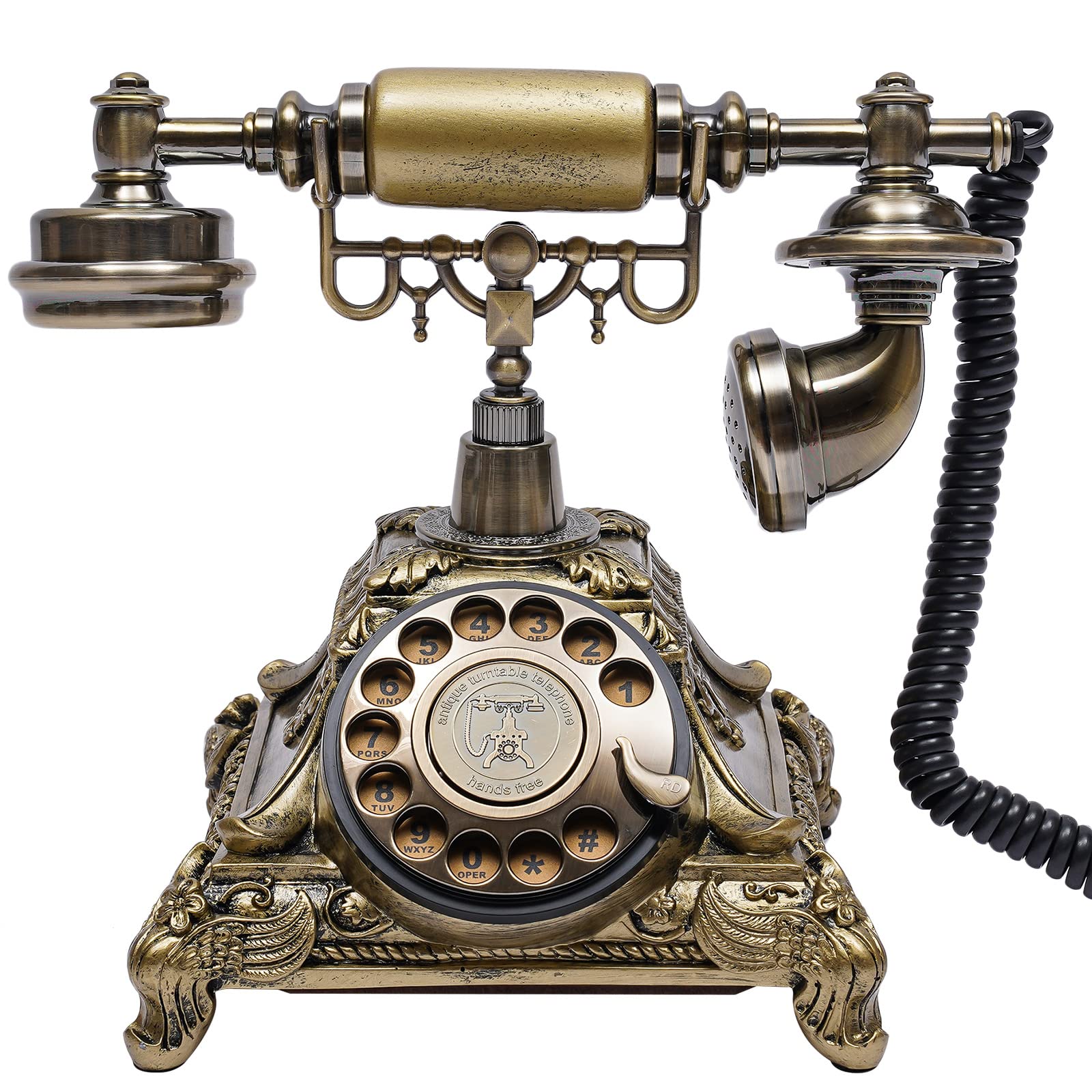 DYRABREST Rotary Phone Vintage Phone Corded Antique Telephone Old Vintage Rotary Dial Phone Retro Phone Handset Turntable Telephone Office Telephone Antique Landline
