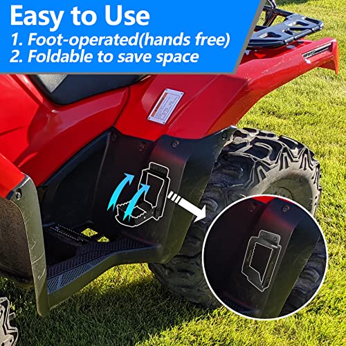 Pairs ATV Foot Rests for 4 Wheeler Rear Passenger Foot Pegs Universal Foldable Footrest Compatible for Polaris Sportsman Scrambler Grizzly Foreman Cforce Fourtrax