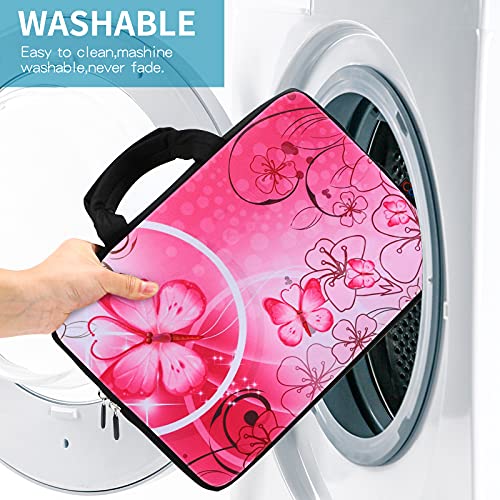 iColor 14 15 15.4 15.6 inch Laptop Handle Bag Computer Protect Case Pouch Holder Notebook Sleeve Neoprene Cover Soft Carring Travel Case for Dell Lenovo Toshiba HP Chromebook ASUS Acer Pink ICB-10