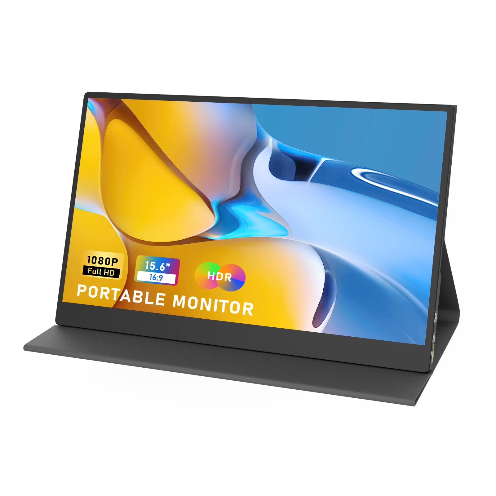 DECIONE Portable Monitor, 15.6 Inch 1080P FHD IPS USB C Second Laptop Screen, External Computer Display with Protective Case