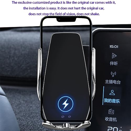Car Phone Holder fit for BMW X1 X2 2022 2023, Air Vent Cell Phone Holder Cradle, Screen Navigation Protective Base Bracket Magnetic Wireless Charging Rack, Car Phone Mount Accessories (Black)