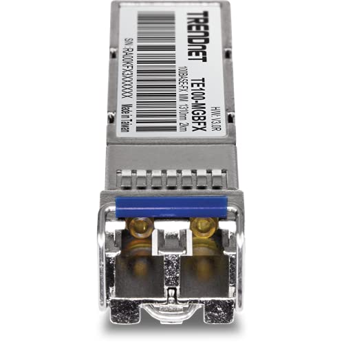 TRENDnet SFP to RJ45 100Base-FX Multi-Mode LC Module, TE100-MGBFX, Compatible with Mini-GBIC, Supports 1310 nm, Up to 155 Mbps, Hot-Pluggable, Up to 2 Km (1.2 Miles), Lifetime Protection